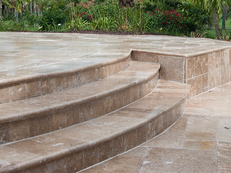 Noce travertine pool coping, Noce Travertine Pool Deck - Natural Stone US