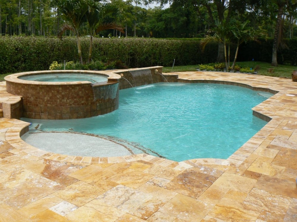 Gold Travertine Pool Coping | Gold Travertine Pool Deck